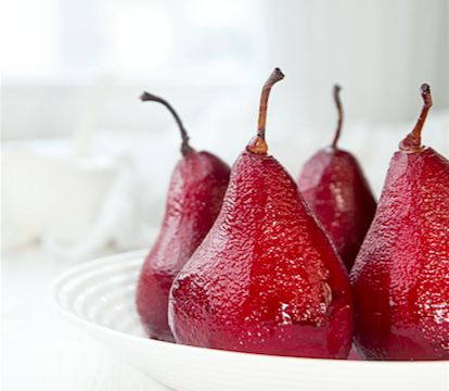 Poires au vin rouge- Plantes et Santé